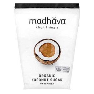 madhava organic coconut sugar 3 lb. bag (pack of 1), natural sweetener, sugar alternative, unrefined, sugar for coffee, tea & recipes, vegan, organic, non gmo