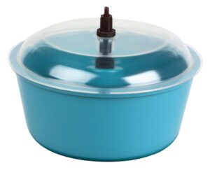 raytech 23-005 polyethylene bowl with lid, 0.05 cubic feet capacity, 8" diameter, for tv-5 standard vibratory tumbler