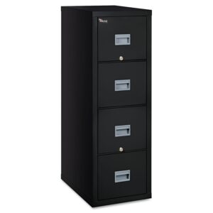 fireking 4p1825cbl patriot insulated four-drawer fire file, 17-3/4w x 25d x 52-3/4h, black