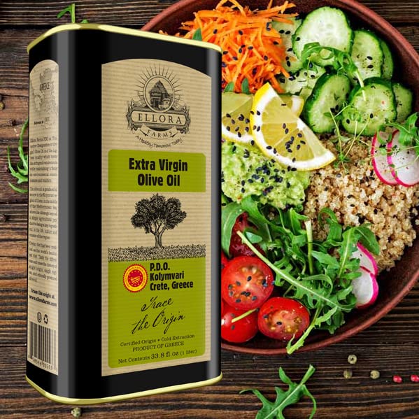 Ellora Farms Single Estate Traceable Extra Virgin Olive Oil 1 Liter PDO Tins | 2 Pack