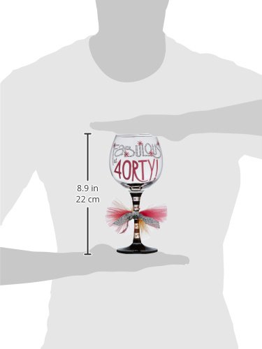 Mud Pie Fabulous 40 Wine Glass, 1 Count (Pack of 1)