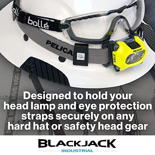 Blackjack Industrial BJi001 Hard Hat Clips for Headlamp, Lights, & Goggles| Fits All Hard Hats & Helmets | Heat Resistant for Mining, Oil and Gas, Utilities, and Construction Workers (Pack of 4 Clips)