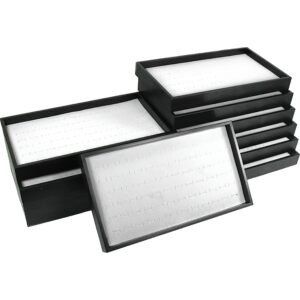 findingking 12 72 slot gray ring display & travel tray