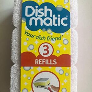 9x White Non-Scratch Dishmatic Refill Sponges from Caraselle