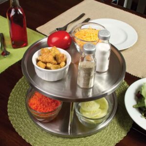 Ideas In Motion 2-Tier Revolving Lazy Susan Trays, Stainless Steel