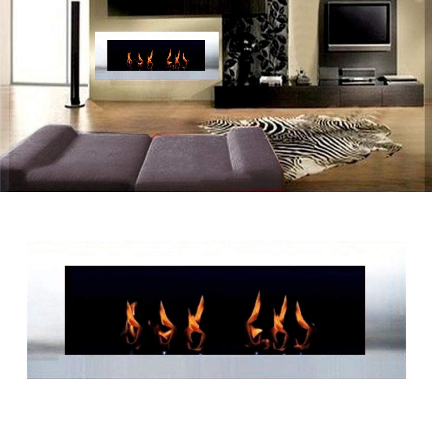 Bio- Ethanol and Fire Gel Fireplace Model Celin - Choose from 6 colors (Stainless Steel)