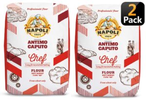 antimo caputo chefs flour 2.2 pound (pack of 2) - italian double zero 00 - soft wheat for pizza dough, bread, & pasta