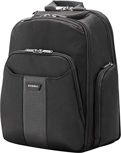 EVERKI Versa 2 Premium Business 14.1-Inch / MacBook Pro 15 Backpack, Ballistic Nylon, Travel Friendly (EKP127B) , Black