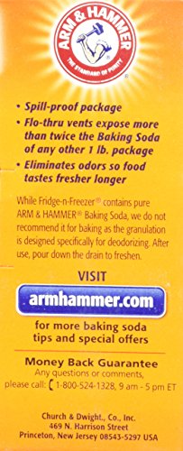 Arm & Hammer Fridge-N-Freezer Baking Soda Odor Absorber, 14 Ounces (Pack of 6)