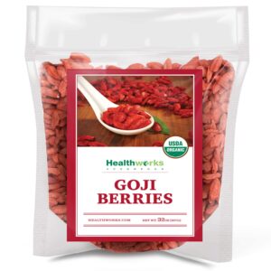 healthworks raw goji berries (32 ounces / 2 pound) | certified organic & sun-dried | keto, vegan & non-gmo | baking, teas & smoothies | antioxidant superfood