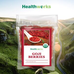 Healthworks Raw Goji Berries (32 Ounces / 2 Pound) | Certified Organic & Sun-Dried | Keto, Vegan & Non-GMO | Baking, Teas & Smoothies | Antioxidant Superfood