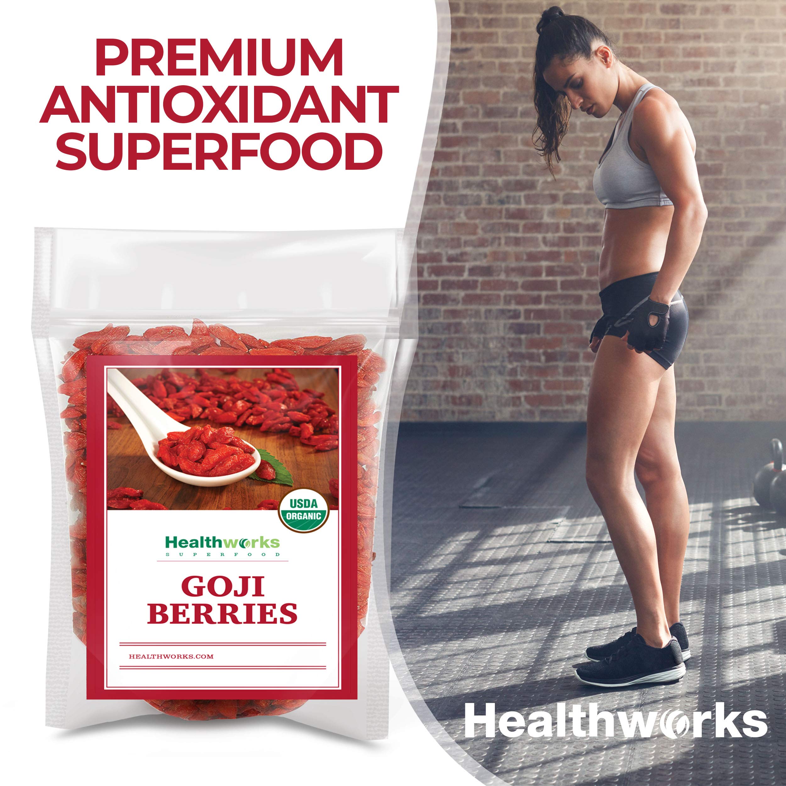 Healthworks Raw Goji Berries (32 Ounces / 2 Pound) | Certified Organic & Sun-Dried | Keto, Vegan & Non-GMO | Baking, Teas & Smoothies | Antioxidant Superfood