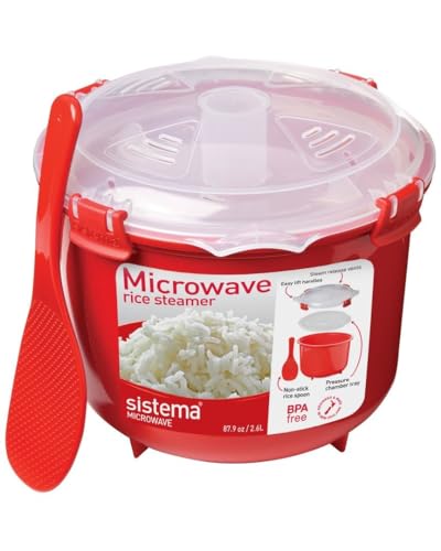 Sistema Microwave Collection Rice Cooker, 87.2 oz./2.6 L, Red