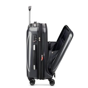 DELSEY Paris Helium Aero Hardside Expandable Luggage with Spinner Wheels, Titanium, Carry-On 19 Inch