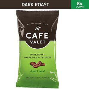 Café Valet Single Serve Individually Wrapped Coffee Packs, Decaf 100% Arabica Coffee, 84 Count