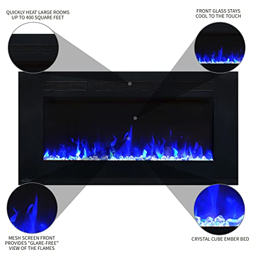 Napoleon Allure 42 inch Wall Mount Electric Fireplace - Black, NEFL42FH