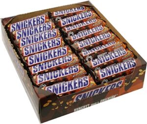 snickers single bar chocolate candy, 48 bars of 1.86oz each.