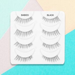 Ardell False Lashes, Natural Babies Black x 4 pairs