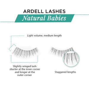 Ardell False Lashes, Natural Babies Black x 4 pairs