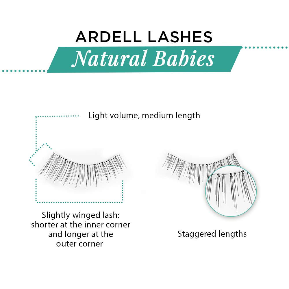 Ardell False Lashes, Natural Babies Black x 4 pairs