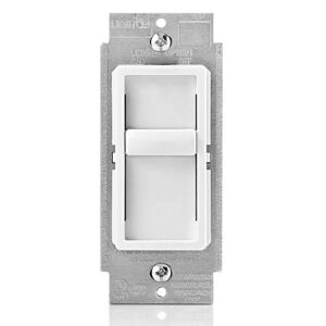 leviton sureslide dimmer switch for dimmable led, halogen and incandescent bulbs, 6672-1lw, white