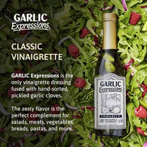 Garlic Expressions Vinaigrette Salad Dressing, Marinade | Non GMO, Vegan, Kosher, Allergen and Gluten Free Garlic Oil Vinaigrette Dressing Made with Hand-sorted Whole Fresh Garlic Cloves | 1 Pack