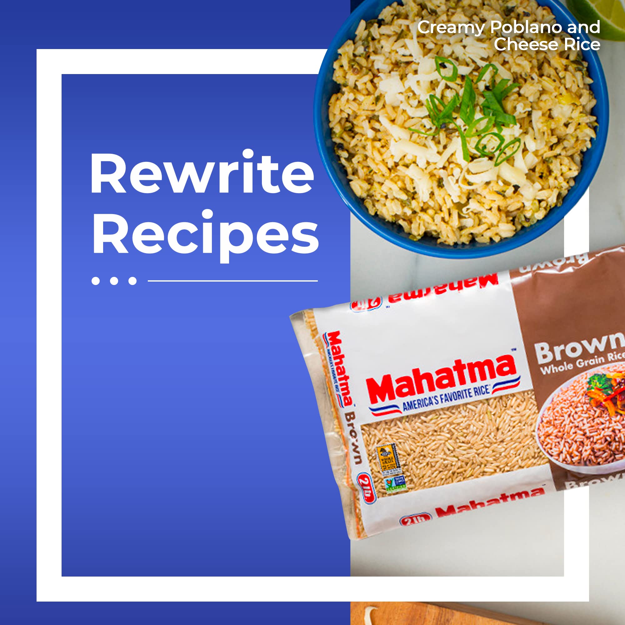 Mahatma Whole-Grain Brown Rice, 32-Ounce Bag of Rice, Stovetop or Microwave Rice