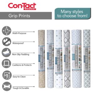 Con-Tact Brand Grip Prints Durable Adhesive Non-Slip Shelf and Drawer Liner, 18" x 4', Polka Blue