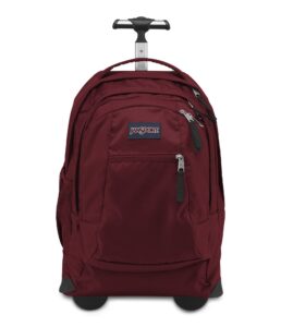 jansport driver 8 rolling backpack and computer bag, viking red - durable laptop backpack with wheels, tuckaway straps, 15-inch laptop sleeve - premium bag rucksack