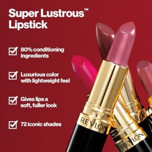 Revlon Super Lustrous Lipstick, High Impact Lipcolor with Moisturizing Creamy Formula, Infused with Vitamin E and Avocado Oil in Nude / Brown, Rose Velvet (130)