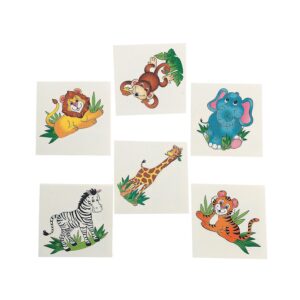 zoo animal tattoos - apparel accessories - 72 pieces