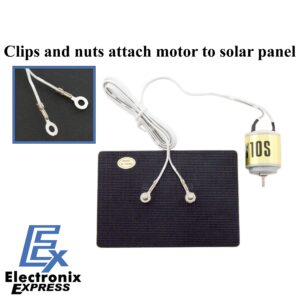 RSR Electronics Inc Solar Motor Kit - Includes 1V / 400mA Solar Cell Module, 1V / 400mA DC Solar Motor, and Motor Clip