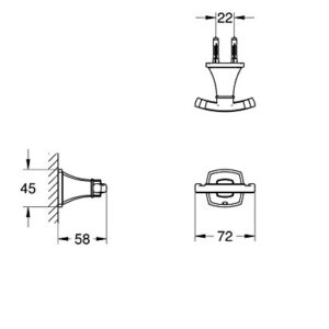 Grohe 40631000 Grandera Robe Hook, Starlight Chrome