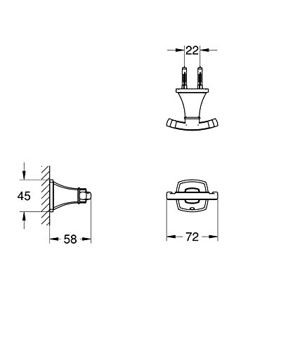 Grohe 40631000 Grandera Robe Hook, Starlight Chrome