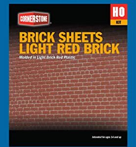 Walthers, Inc. Brick Sheet, 4 X 9-3/4" 10.1 X 24.7cm, Light Red