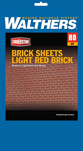 Walthers, Inc. Brick Sheet, 4 X 9-3/4" 10.1 X 24.7cm, Light Red