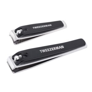 tweezerman stainless steel nail combo set with fingernail and toenail clippers