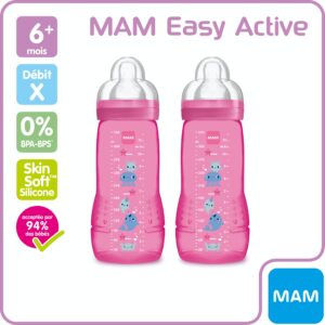 MAM BIBERON 2EME Age Fille Tétine Débit X Lot de 2 (2 x 330 ml)