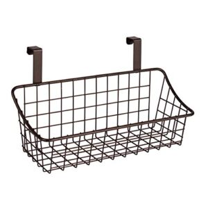 spectrum diversified grid storage basket, over the cabinet door, small, bronze