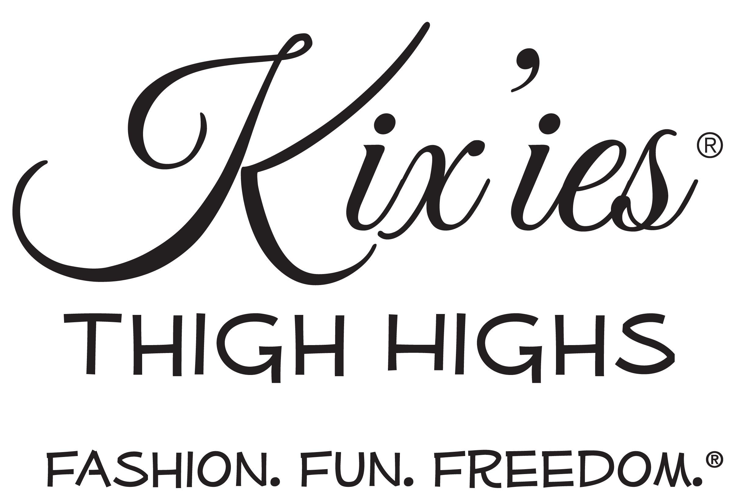 Kix'ies Thigh Highs | Thigh High Womens Stockings with No Slip Grip Stay Ups Thigh Bands | Womens Thigh High Stockings | Sexy Thigh High Stockings & Lingerie for Women (Ally Black Polka Dot | 1304D)