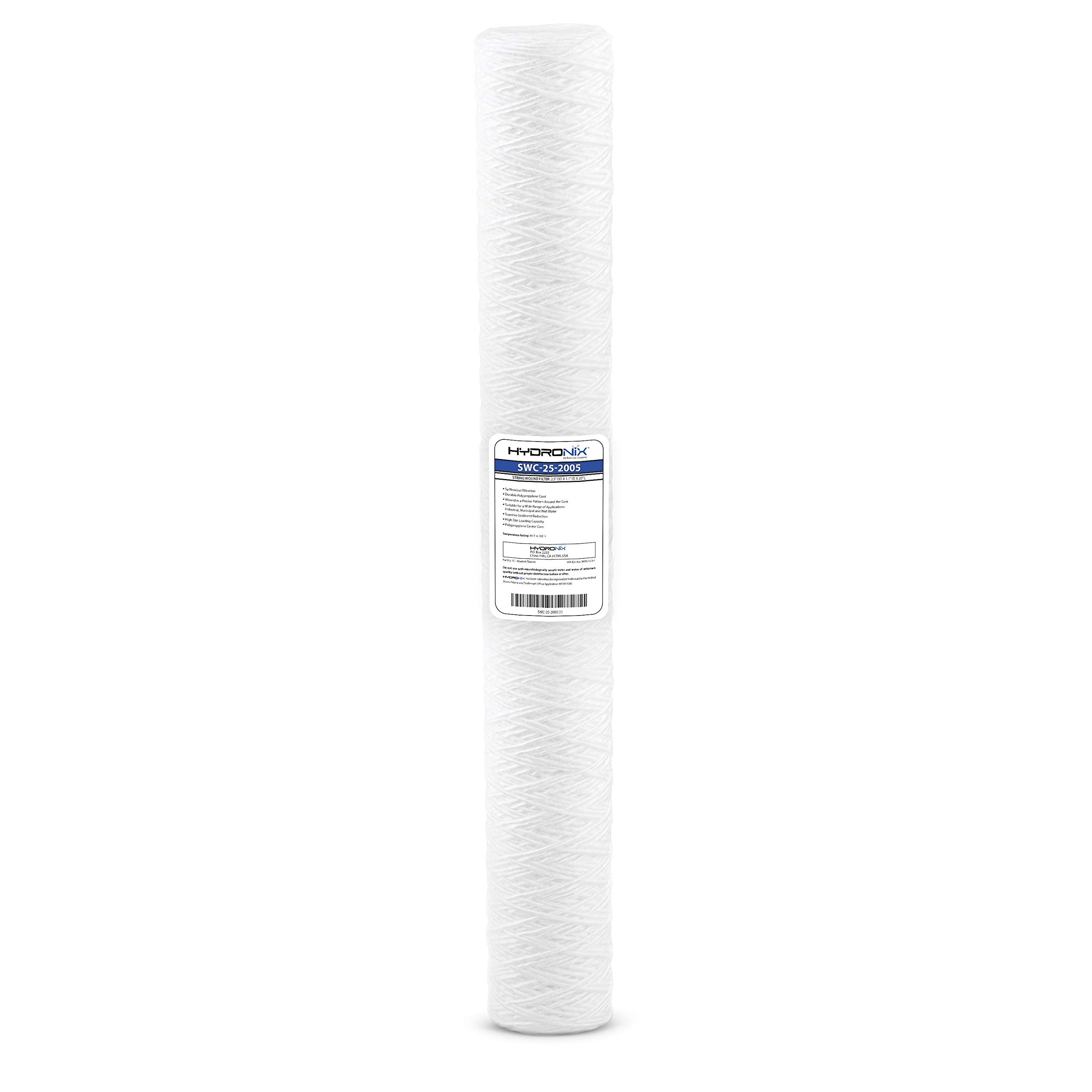 Hydronix SWC-25-2005 Universal NSF String Wound Sediment Water Filter Cartridge 2.5" x 20" - 5 micron