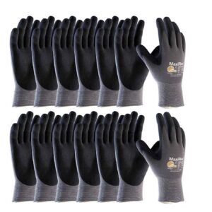 ATG 34-874 Maxiflex Ultimate - Nylon, Micro-Foam Nitrile Grip Gloves - Black/Gray - X-Large - 12 Pairper Pack