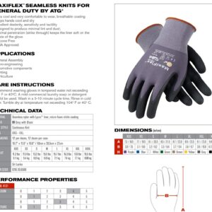 ATG 34-874 Maxiflex Ultimate - Nylon, Micro-Foam Nitrile Grip Gloves - Black/Gray - X-Large - 12 Pairper Pack