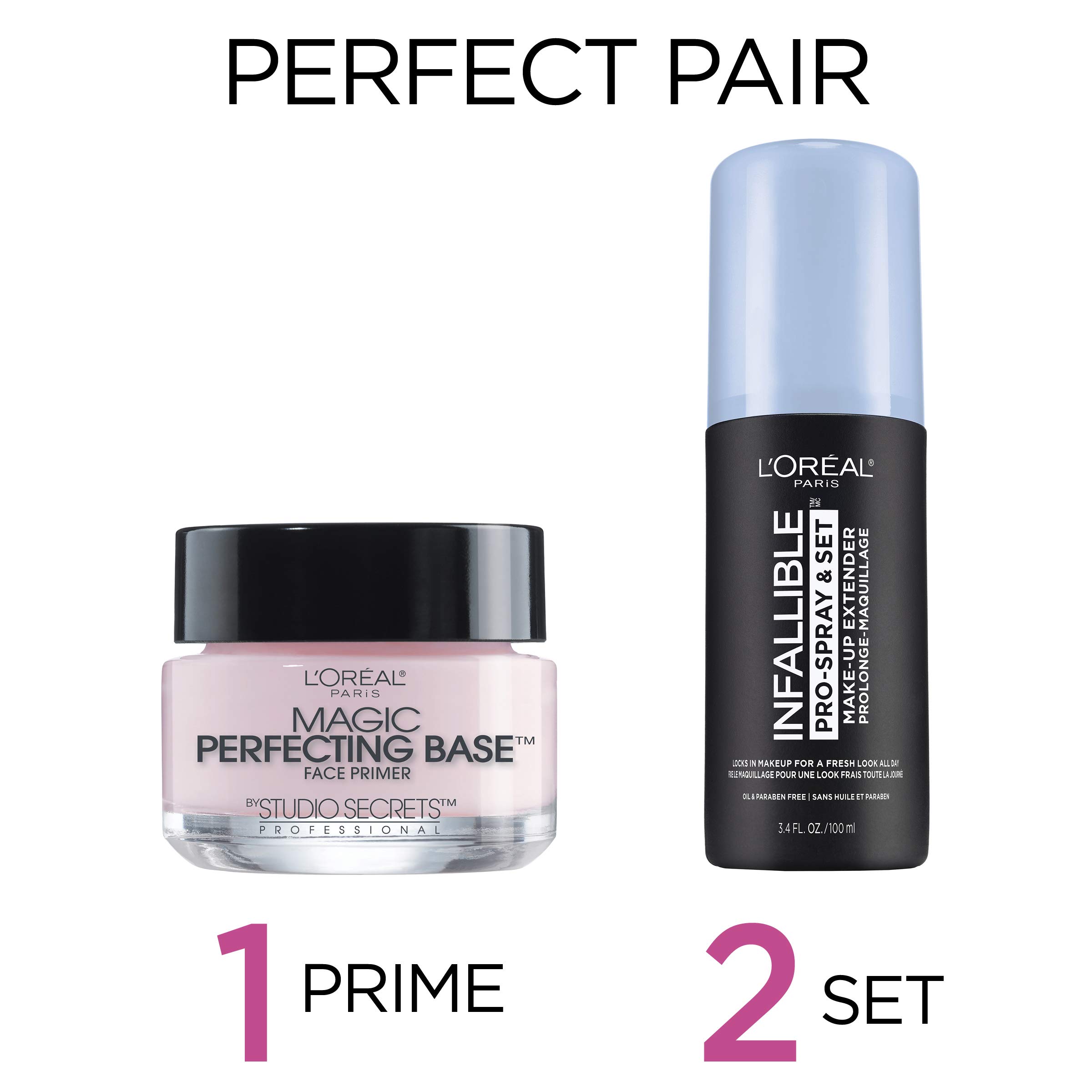 L'Oreal Paris Magic Perfecting Base Face Primer by Studio Secrets Professional 0.50 oz (Pack of 2)