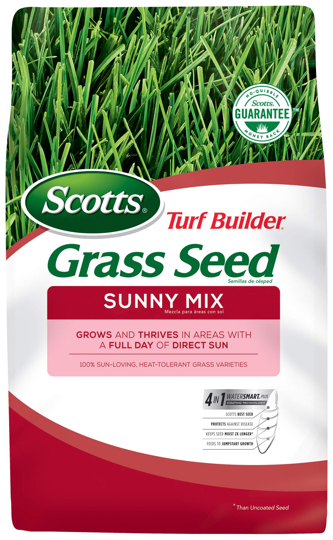 Scotts Turf Builder Grass Seed Sunny Mix, Grows and Thrives in Areas of Direct Sun, 3 lbs.