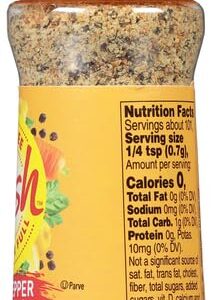 Dash Salt-Free Seasoning Blend, Lemon Pepper, 2.5 Ounce