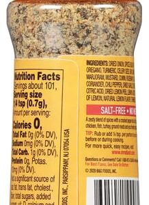 Dash Salt-Free Seasoning Blend, Lemon Pepper, 2.5 Ounce