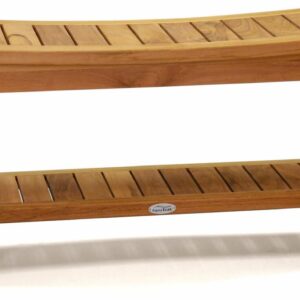 AquaTeak Patented 36" Maluku Teak Shower Bench with Shelf