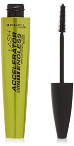 rimmel london lash accelerator endless volume mascara, micro-fiber formula, no clumps, grow-lash complex, 003, extreme black, 0.33 oz