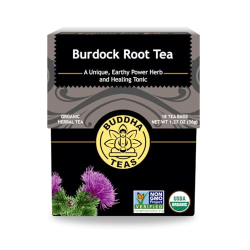 Buddha Teas - Burdock Root - Organic Herbal Tea - For Health & Wellbeing - With Antioxidants, Minerals & Vitamin C - Caffeine Free - 100% Kosher & Non-GMO - 18 Tea Bags (Pack of 1)